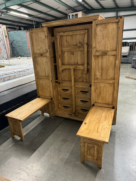 Cowboy Kitchen Rustic Hidden Dining Set - Furnishings4Less