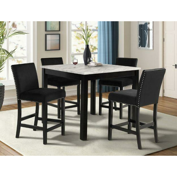 Lennon 5PC Counter Height Dining Set in Black - Furnishings4Less