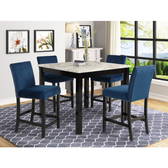 Lennon 5PC Counter Height Dining Set in Royal Blue - Furnishings4Less