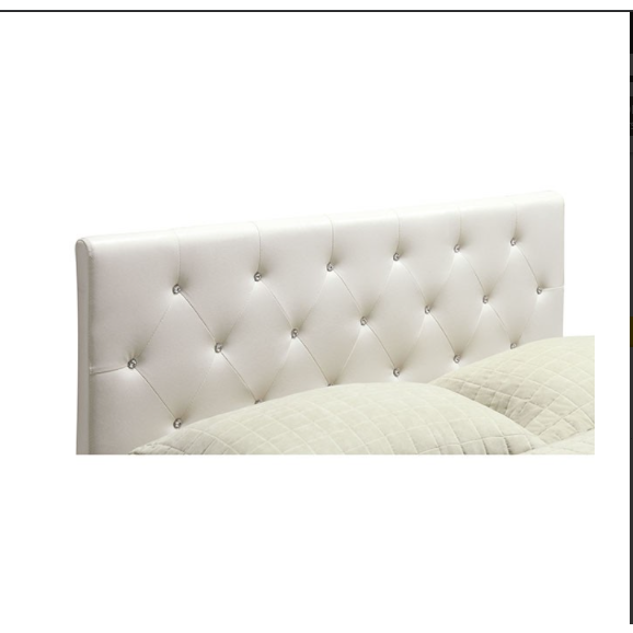 Velen Full Leatherette Bed in White - Furnishings4Less